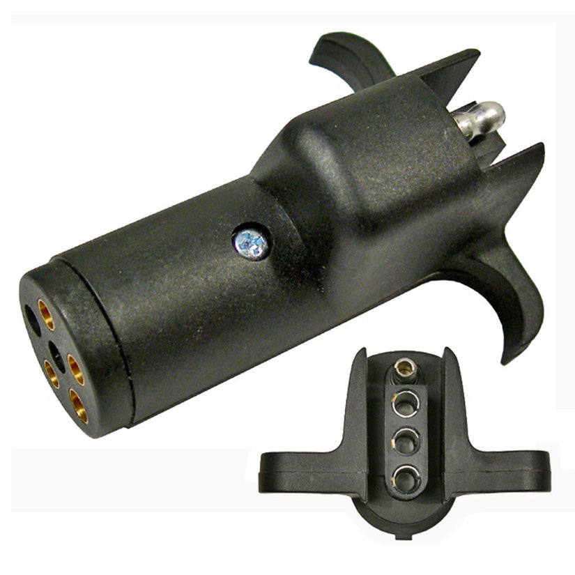 Pico 6591PT Trailer Adapter 6-Way Round Pin Male Plug With 4-Way Flat ...