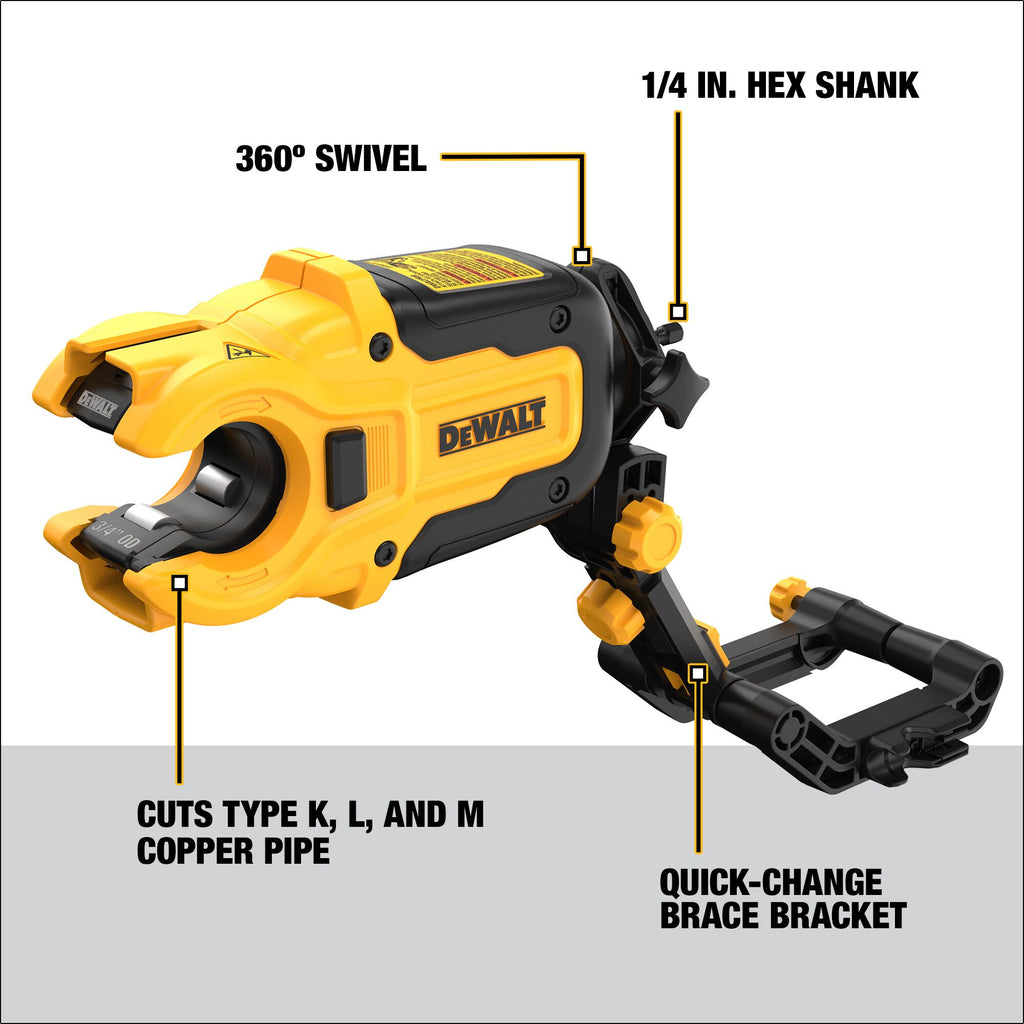 DEWALT DWACPRIR IMPACT CONNECT Copper Pipe Cutter Attachment ...