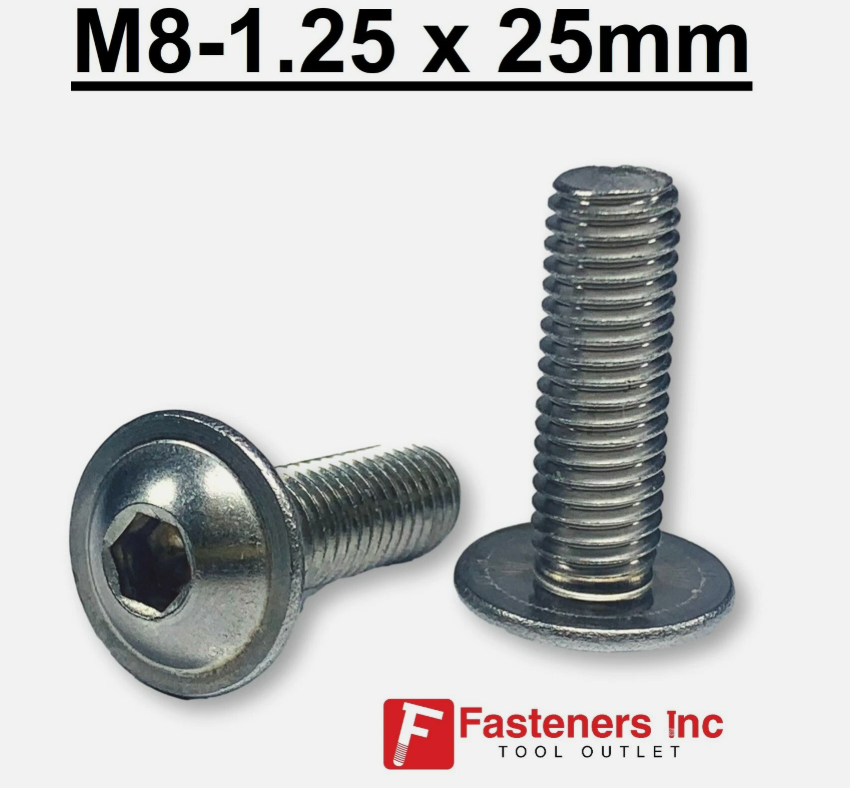 M8-1.25 x 25mm FLANGE Button Head Socket Cap Screws Stainless Steel CL – Fasteners Inc