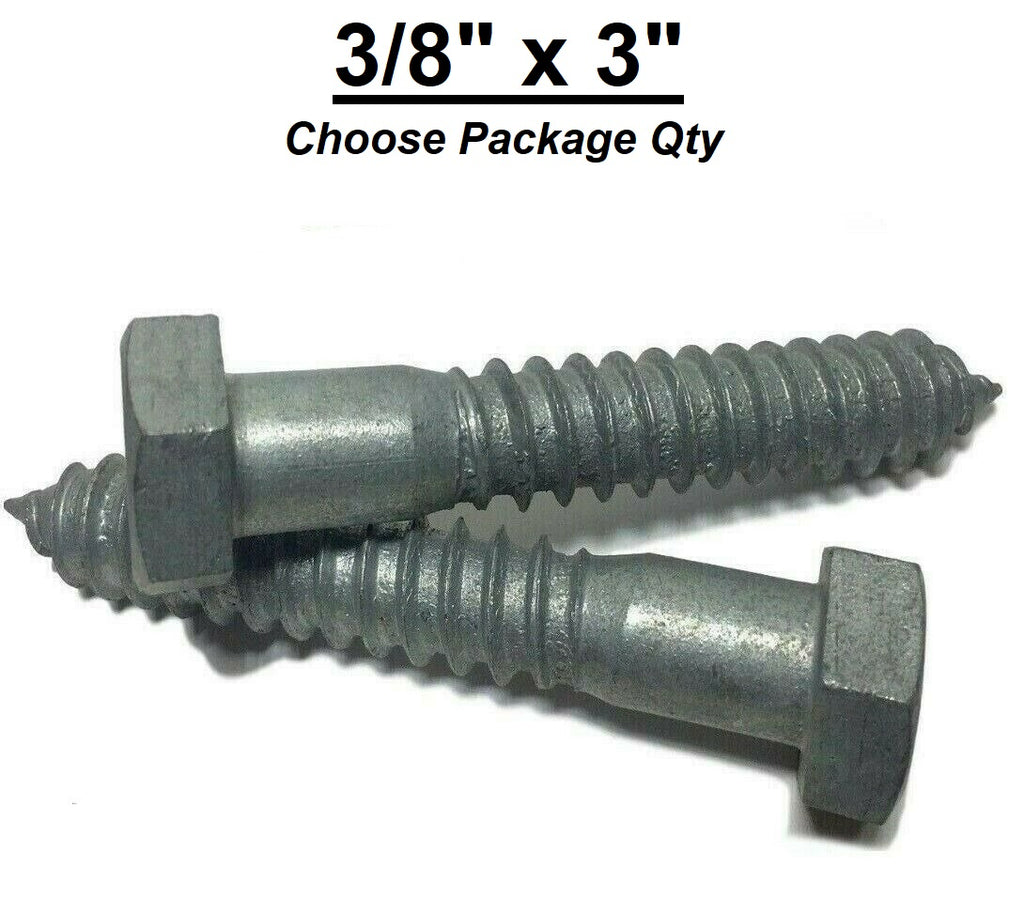 3/8" x 3" Hot Dipped Galvanized Hex Head Lag Bolt Screw HDG – Fasteners Inc